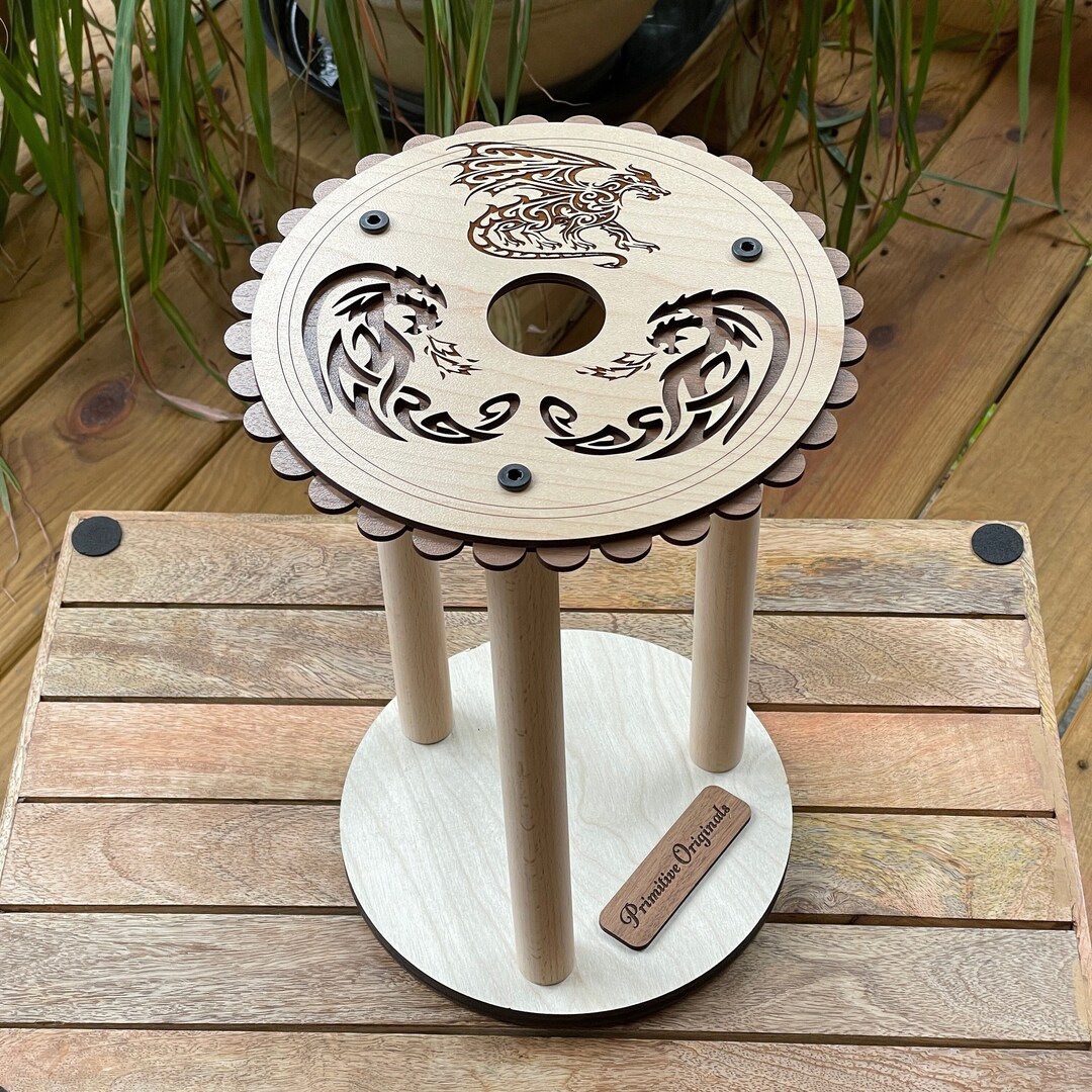 Kumihimo Marudai, Wood, Medieval Dragon Design, 12 Inches High ...