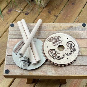 Kumihimo Marudai, Wood, Medieval Dragon Design, 12 Inches High ...