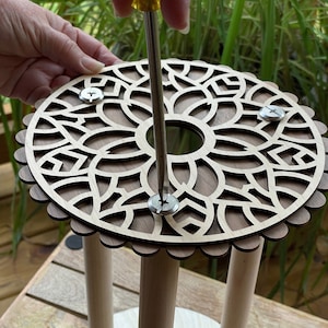 Kumihimo Marudai, Wood, Mandala Design, 12 Inches High, Personalized ...