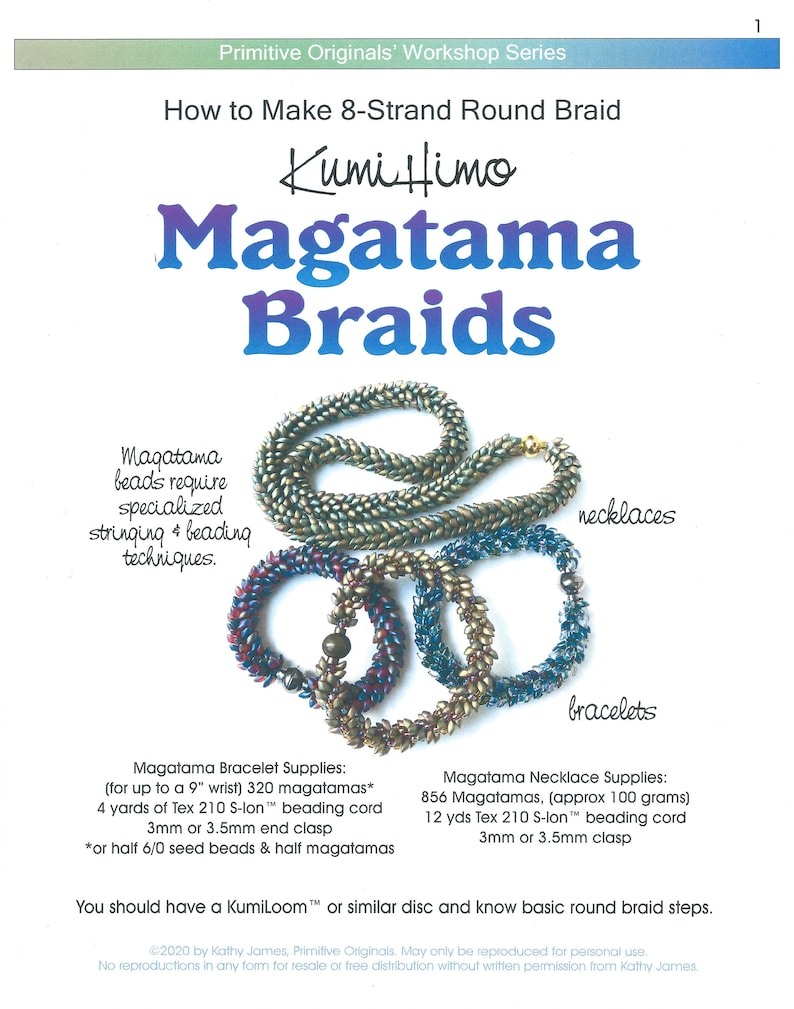 Magatama Braids Instructions Digital Download Kumihimo 5 Pages. - Etsy