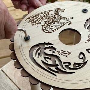 Kumihimo Marudai, Wood, Medieval Dragon Design, 12 Inches High ...