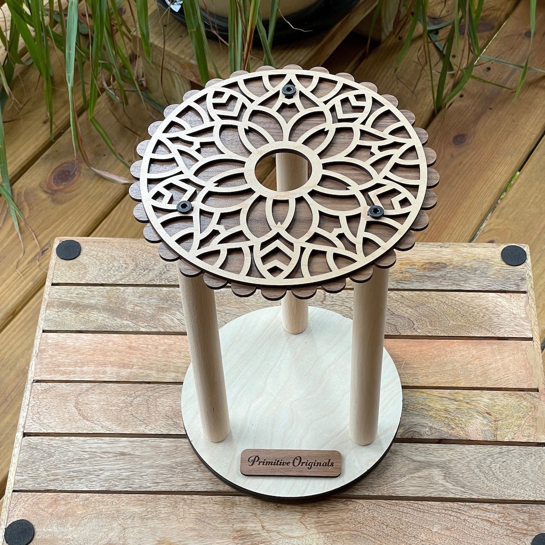 Kumihimo Marudai, Wood, Mandala Design, 12 Inches High, Personalized ...