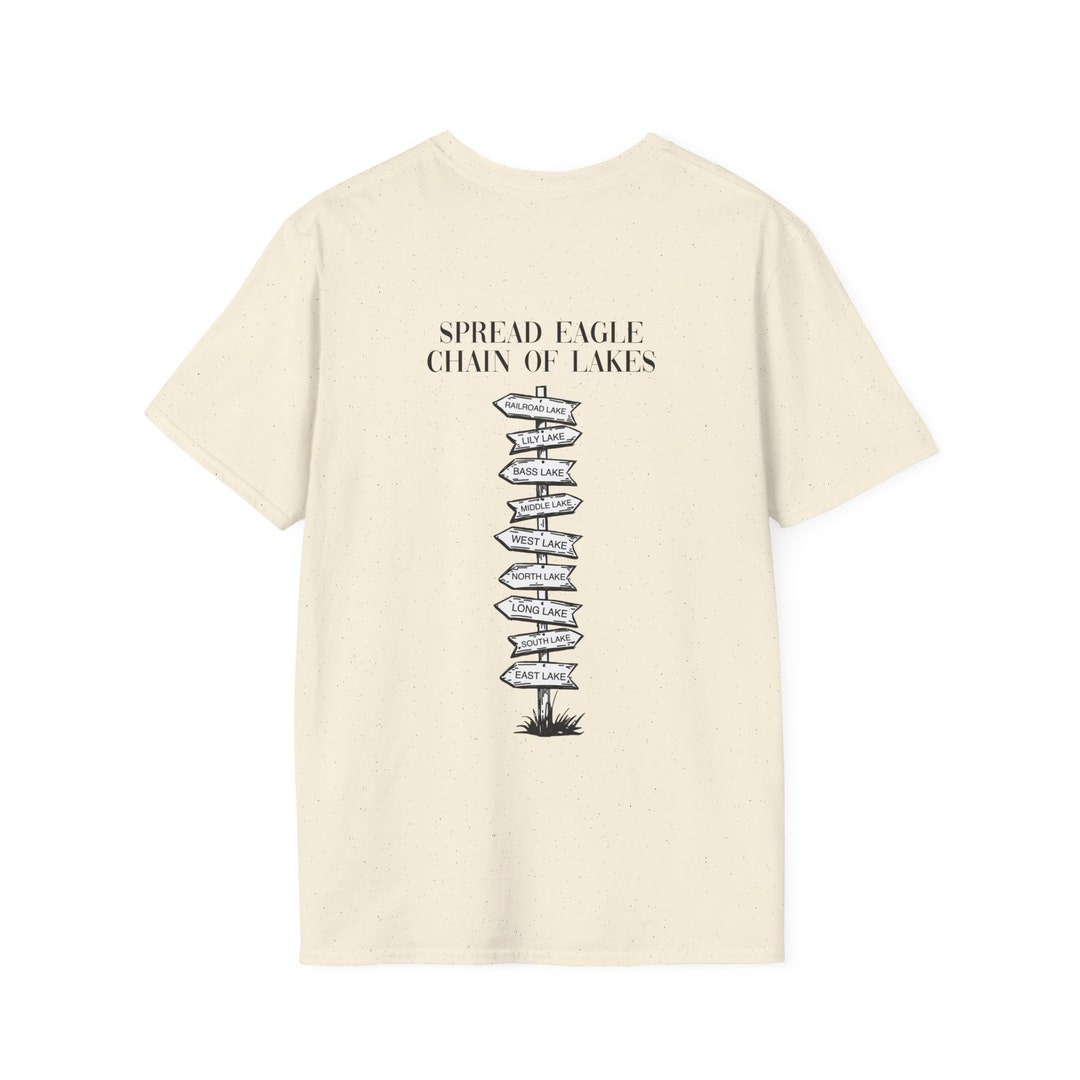 Spread Eagle Chain of Lakes T-shirt With Vintage Signpost Design ...