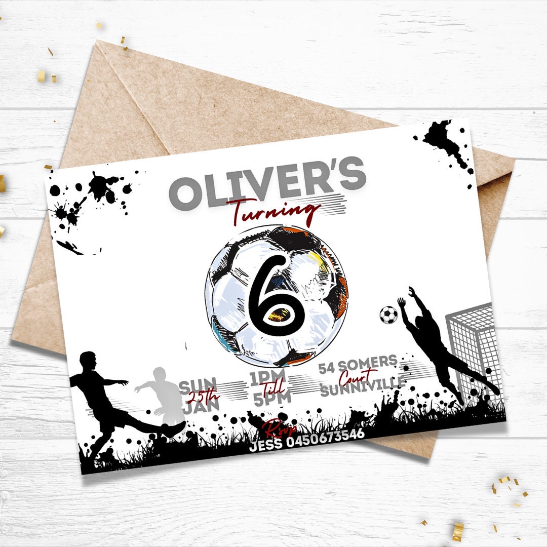 Sports Party Invitations Digital Prints Soccer - Etsy Australia