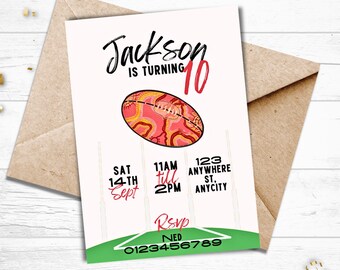 Children's Birthday Party Invitation: AFL Football Footy Watercolour ...