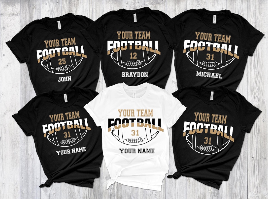 Personalized Football Team T-shirt Custom Name & Number , Custom ...
