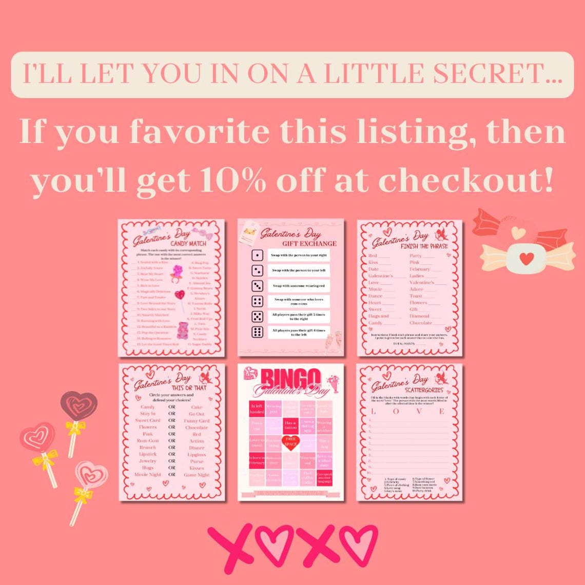 Editable Galentine's Day Party Game Template, Valentine's Day This or ...