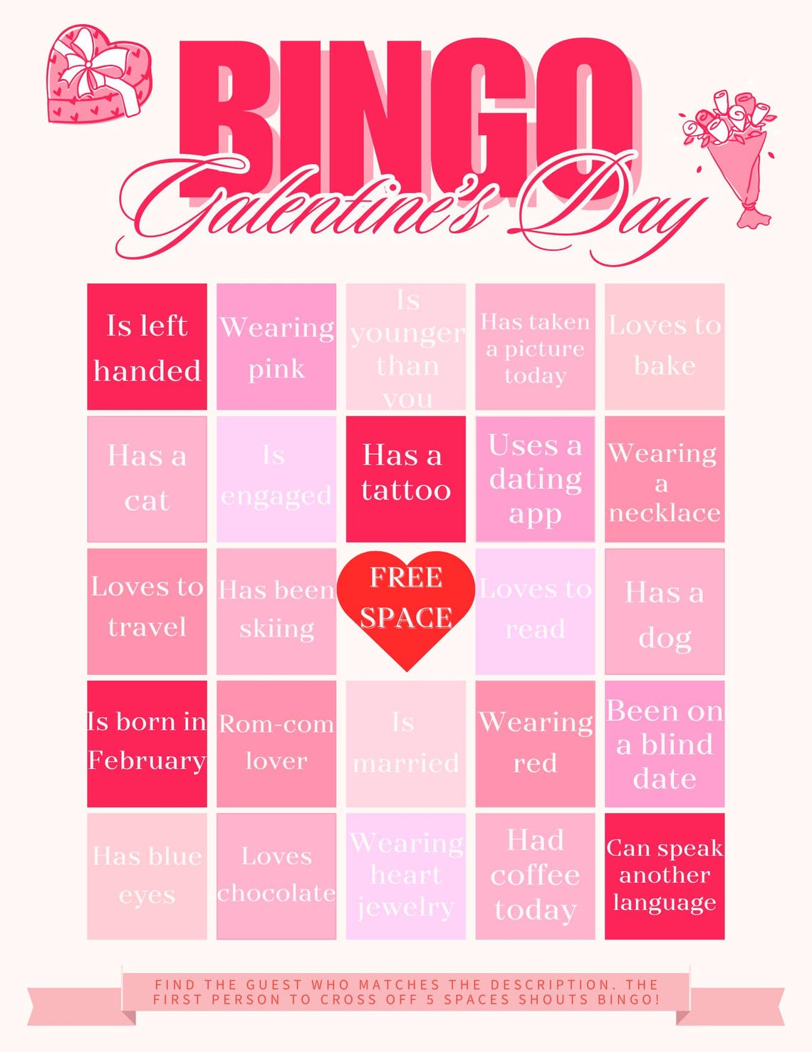 Editable Galentine's Day Party Bingo Board Template, Galentine Party ...