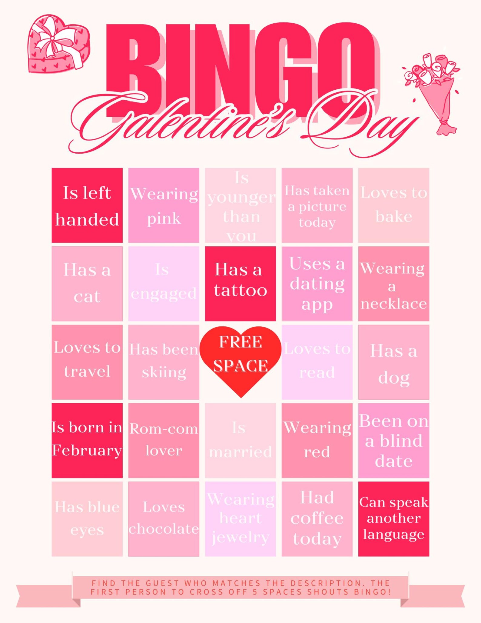 Editable Galentine's Day Party Bingo Board Template, Galentine Party ...