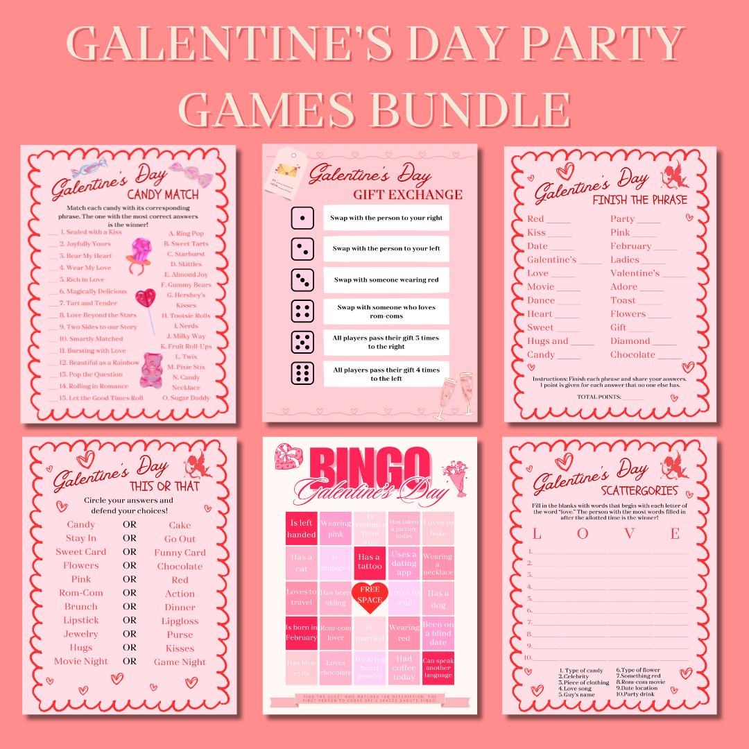 Editable Galentine's Day Party Games Bundle, Printable Galentines Day ...