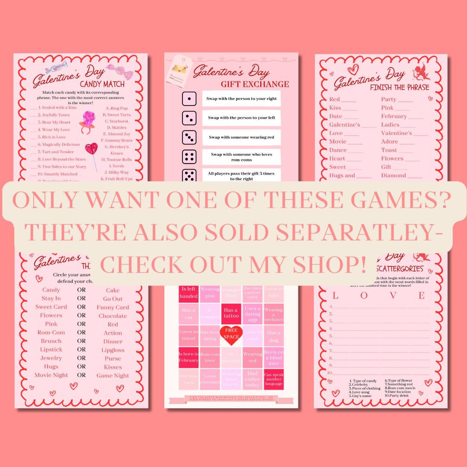 Editable Galentine's Day Party Games Bundle, Printable Galentines Day ...