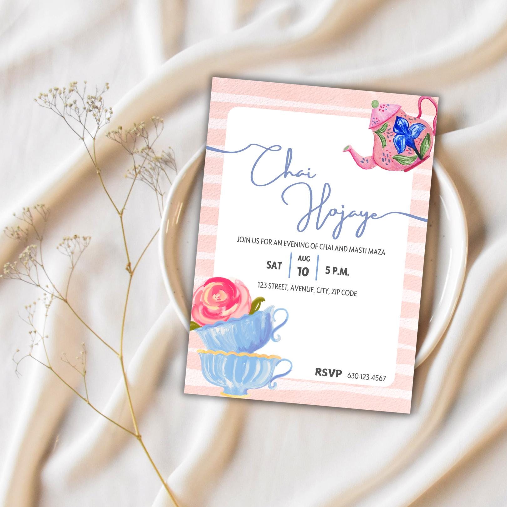 Chai Party Invitation: Desi Samosa Party, Bollywood Invite (digital ...