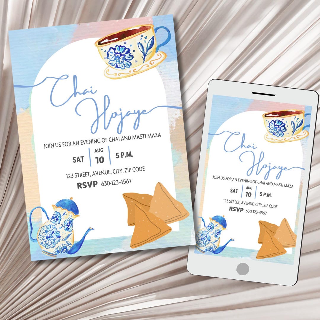 Chai Party Invitation: Desi Samosa Theme (digital Template) - Etsy