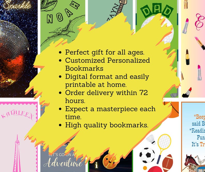 Personalized Bookmark: Custom Name, Quote, Book Lover Gift (digital ...