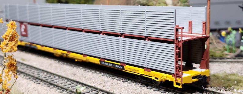 Walthers Ho Scale Train 89' Bi-level Shielded Auto Rack Conrail #964349 ...