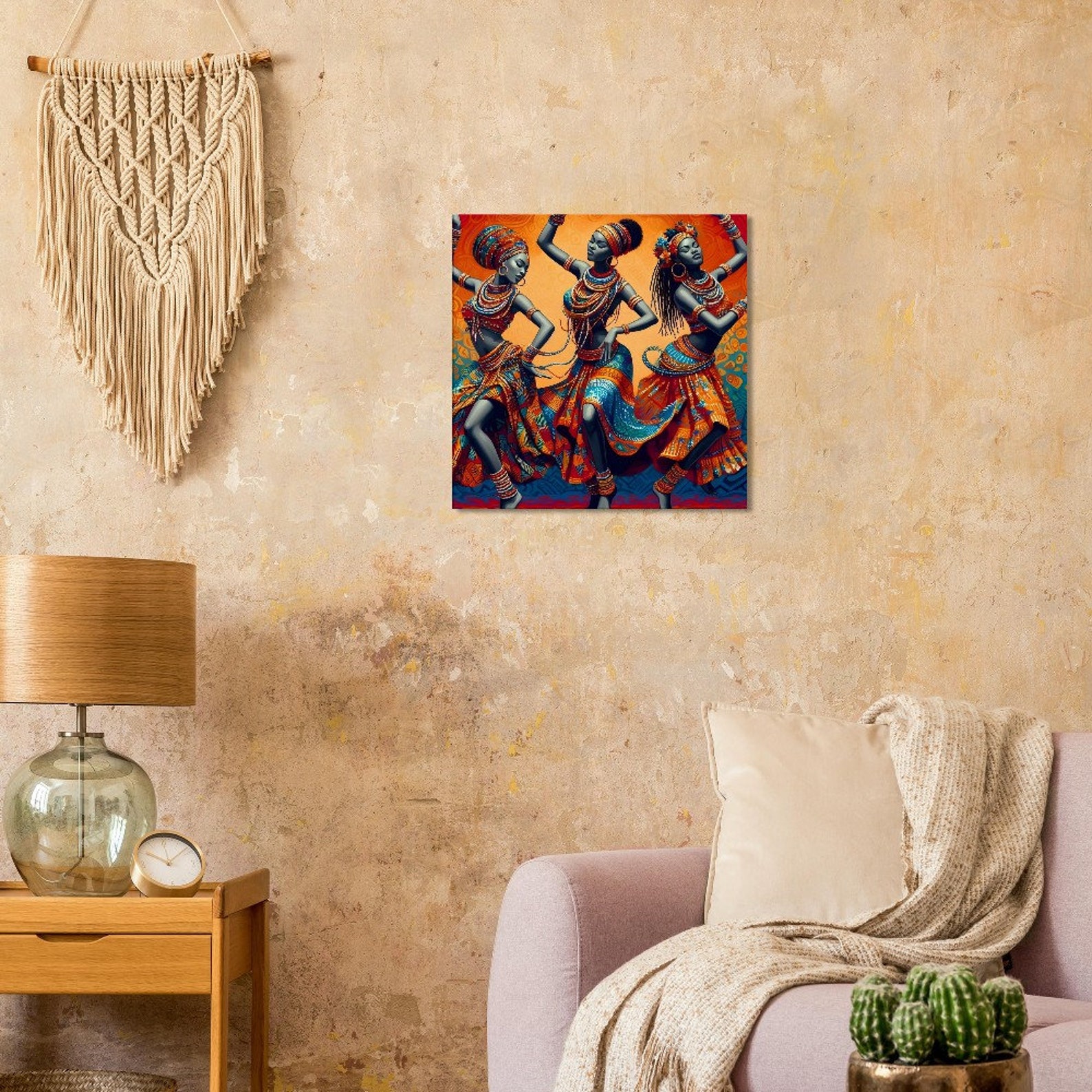 Afro Dance - Authentic Cultural African Dance Celebration Art on Canvas ...