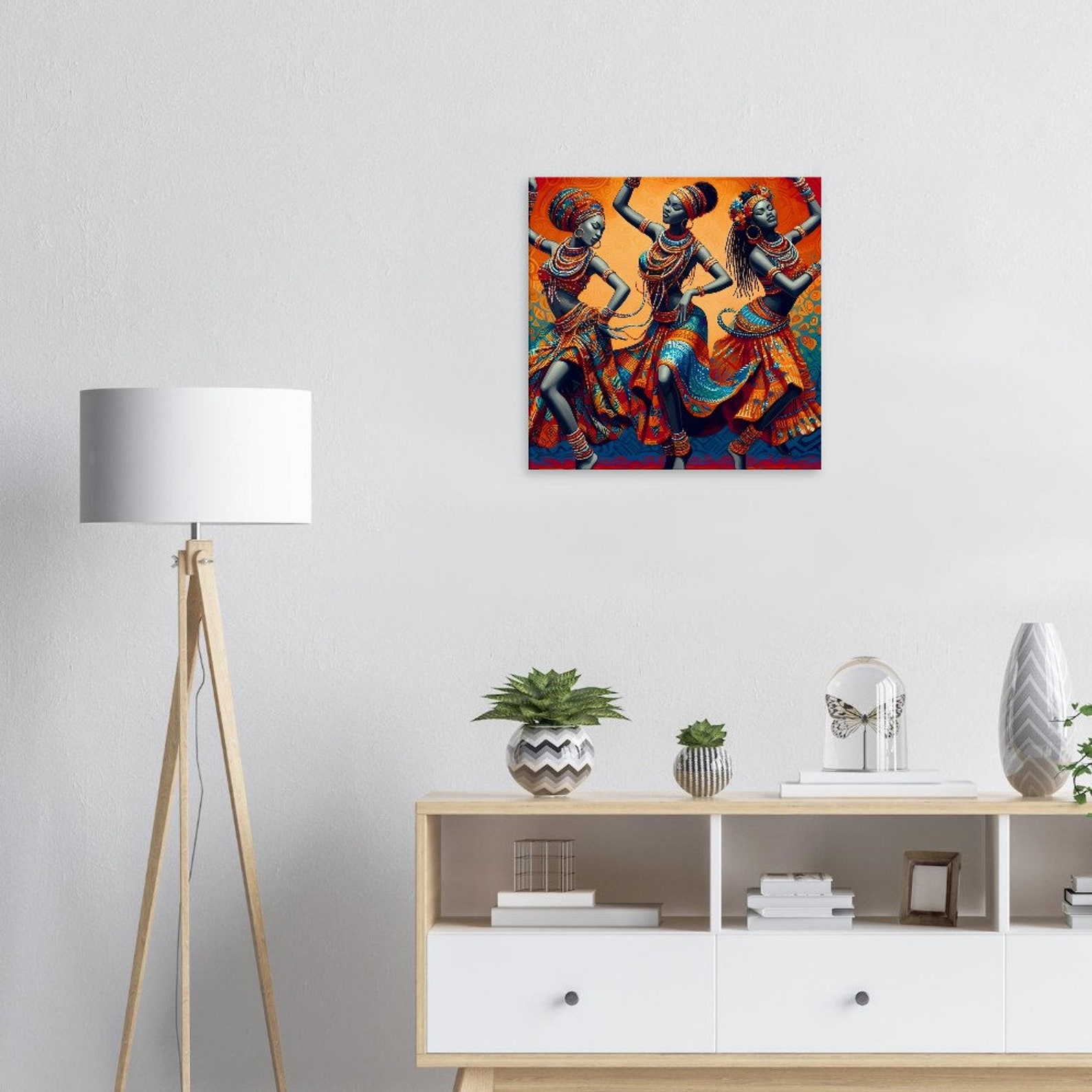 Afro Dance - Authentic Cultural African Dance Celebration Art on Canvas ...