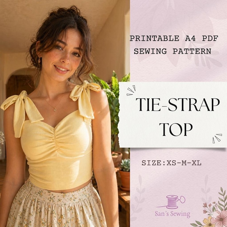 Tie-strap Top Pattern | Women’s Summer PDF | Easy Sewing Pattern - Etsy UK