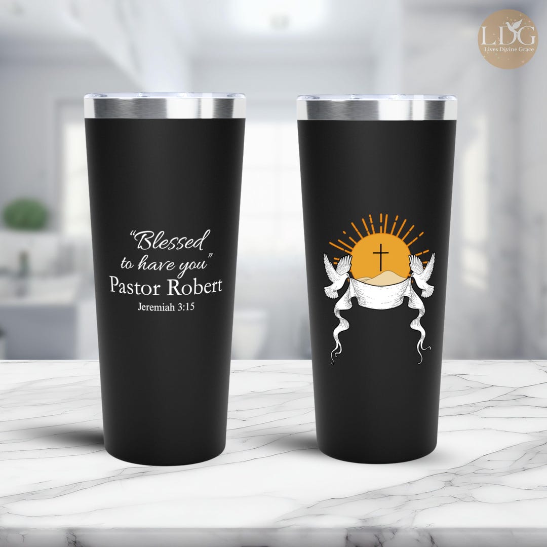 Personalized Pastor Appreciation Tumbler, Insulated Christian Stainless ...