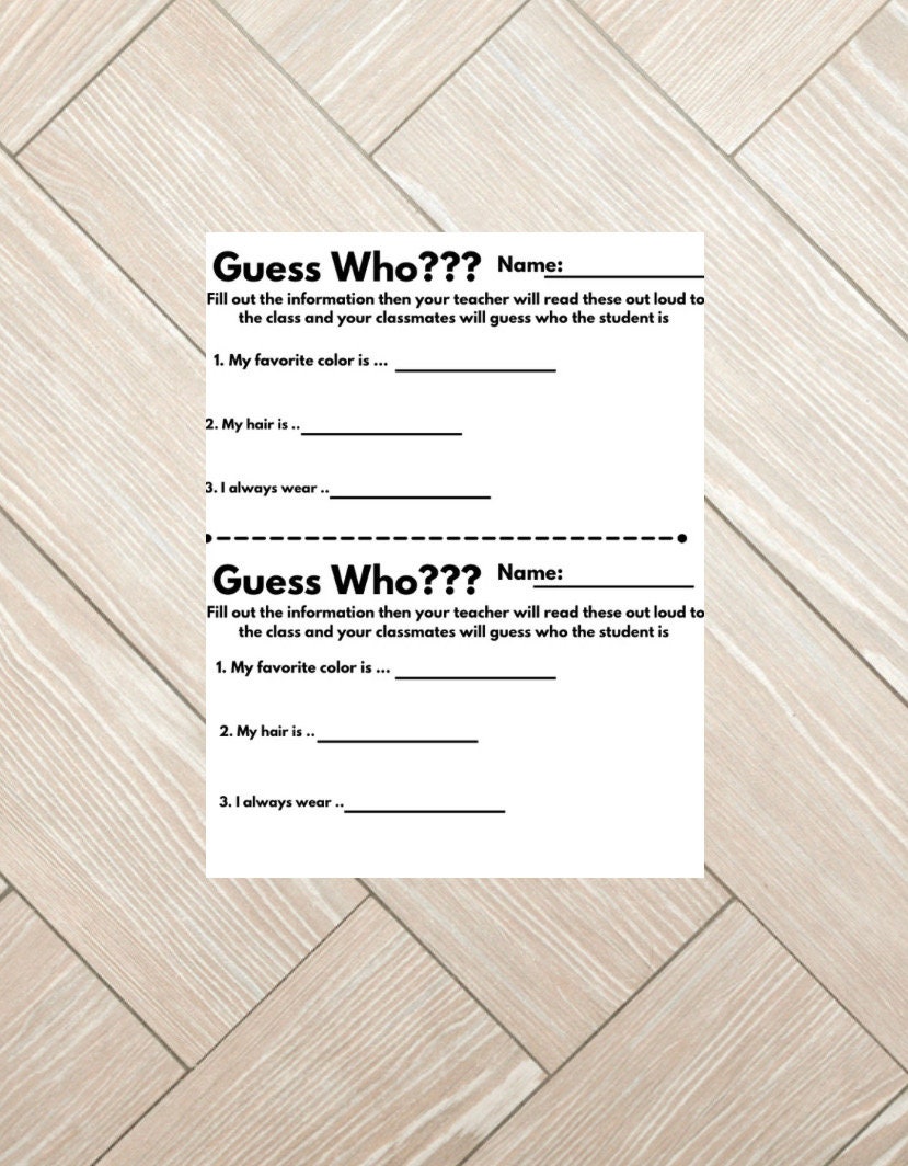 First Day of School Get to Know Me Worksheets First Week of School ...