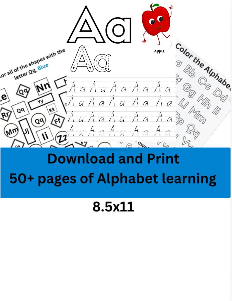 Printable Alphabet Tracking & Learning Sheets Digital Educational ...