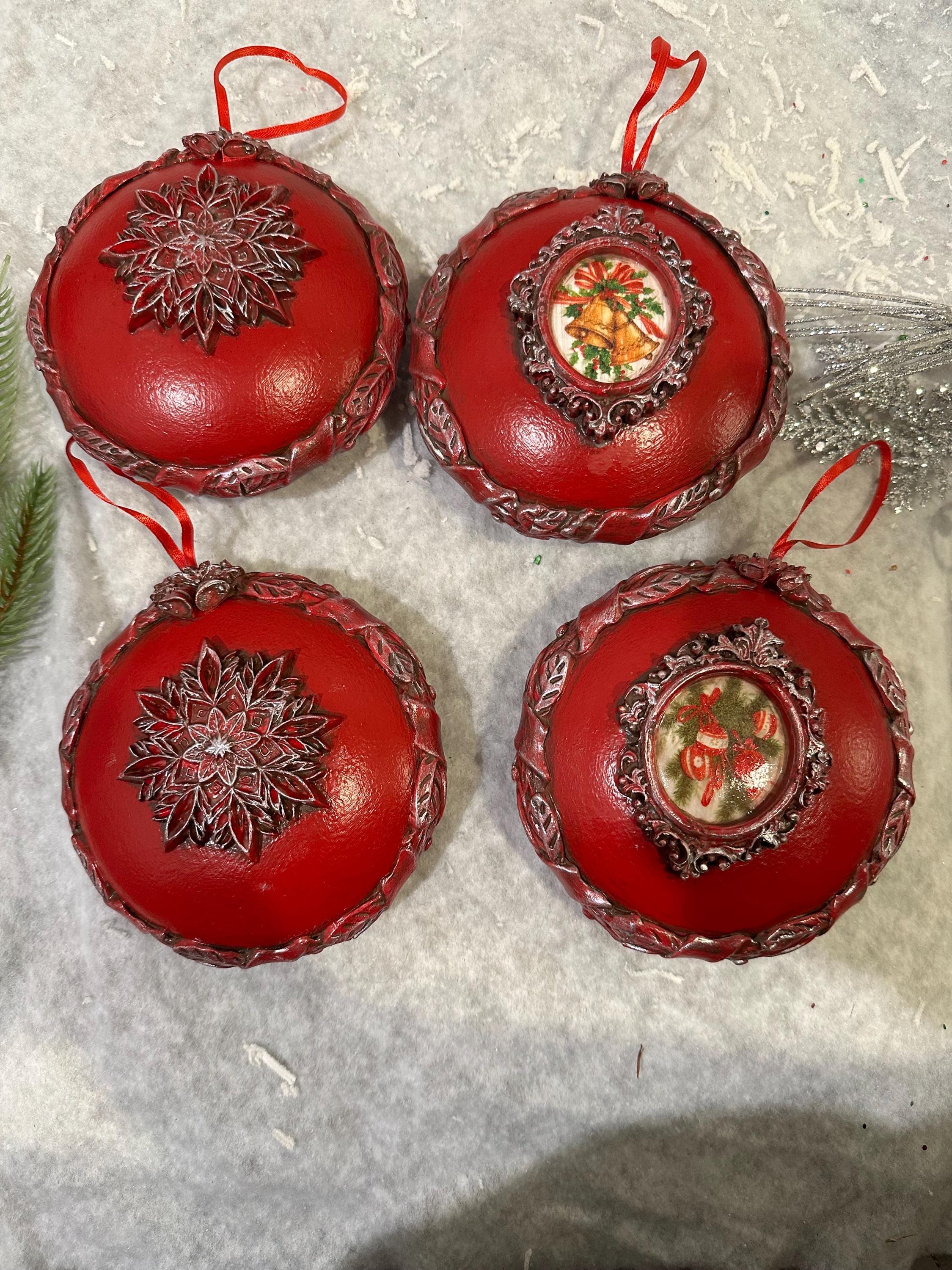 Handmade Victorian Clock Christmas Ornament – Red Holiday Bauble - Etsy