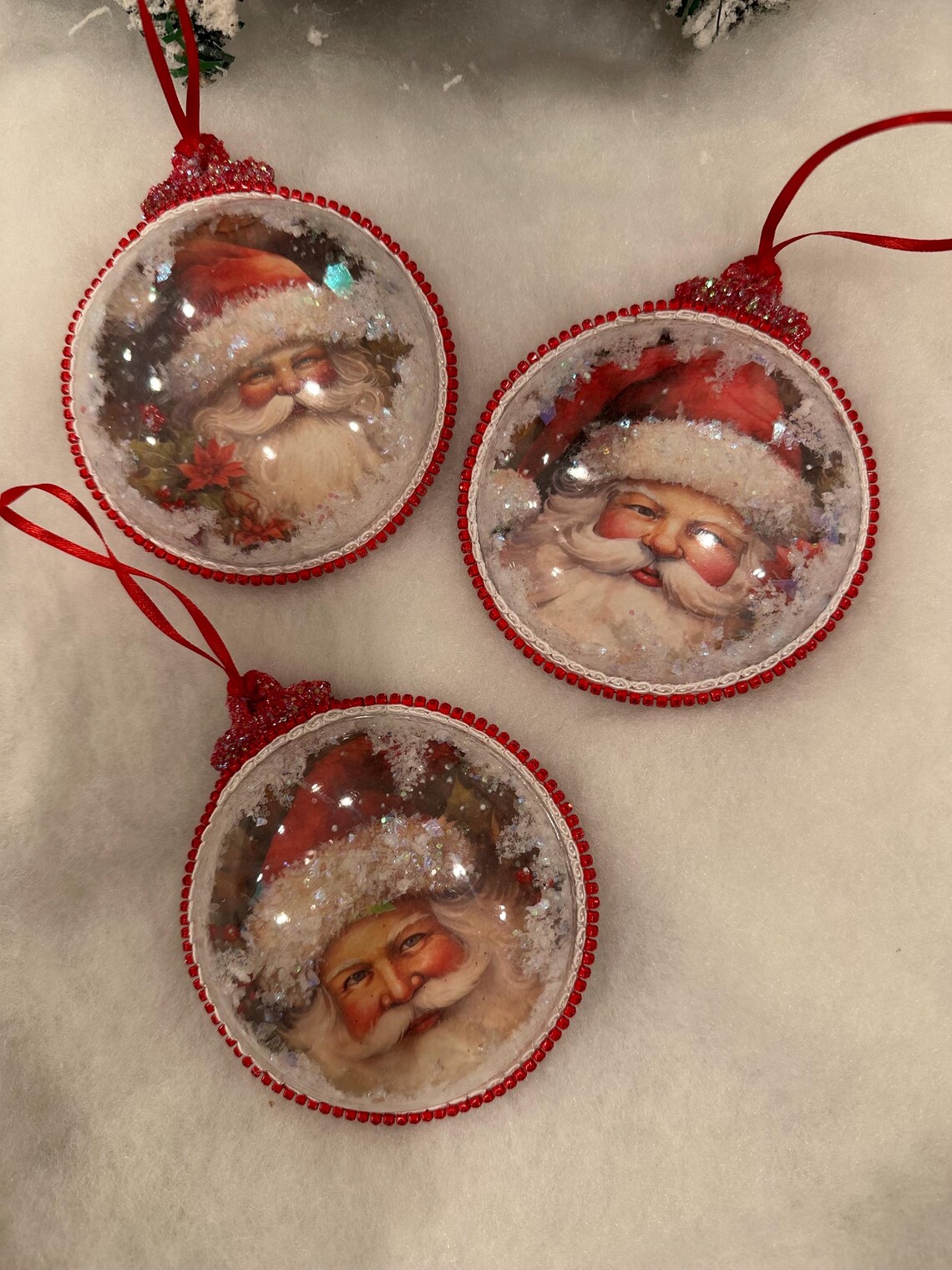 Christmas Ornaments Sets With Santa - Etsy