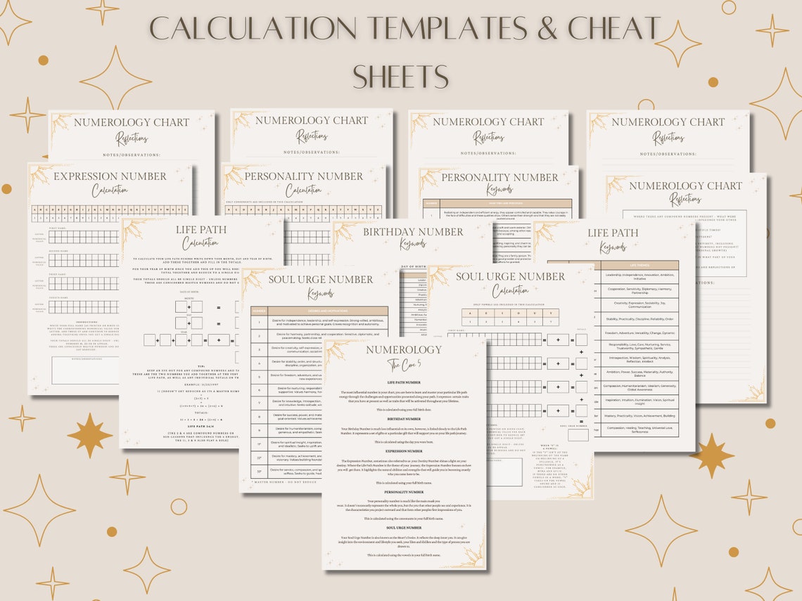 Numerology Charts | Printable Pages | Meanings, Cheat Sheets ...