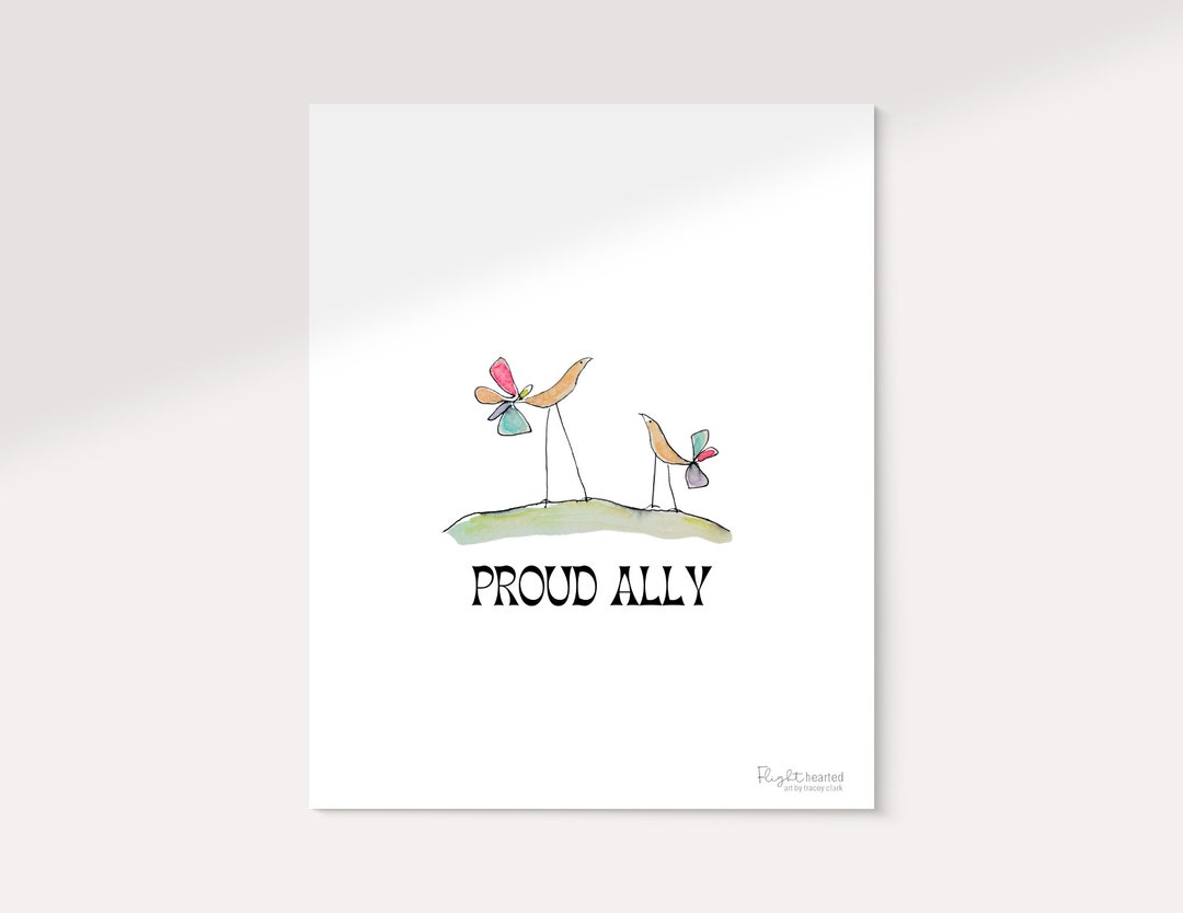 Proud Ally LGBTQ Pride Birds Illustration - Etsy