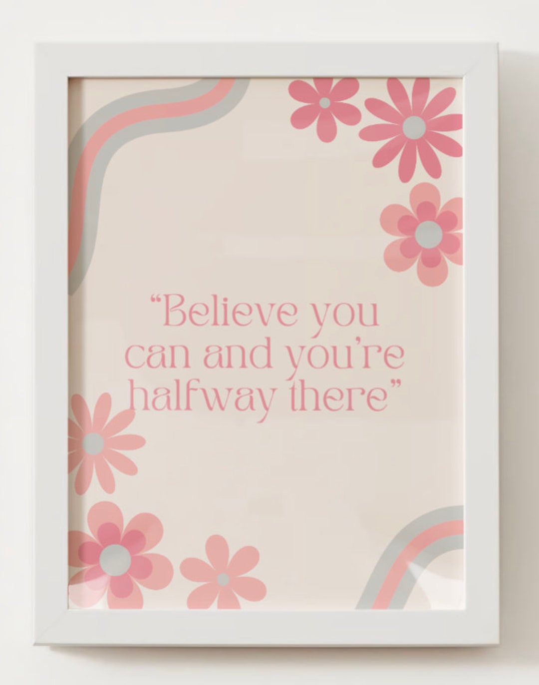 Believe Quote Pink Printable Poster - Etsy