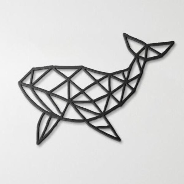 Geometric Whale - Etsy