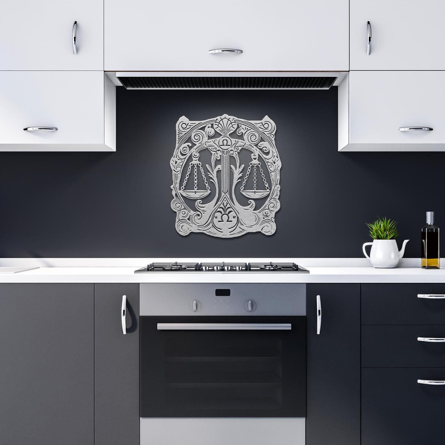 Libra Scales of Justice Metal Wall Art Zodiac Decor for Home & Office ...