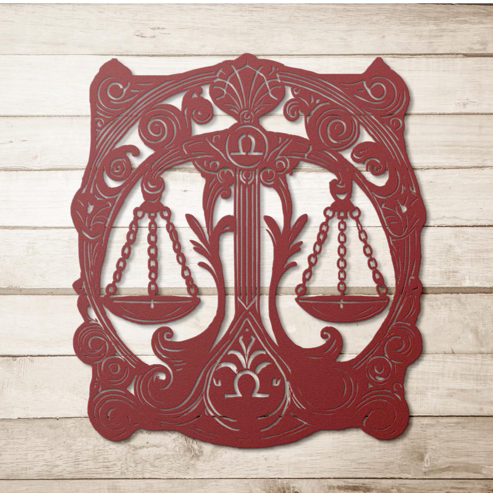 Libra Scales of Justice Metal Wall Art Zodiac Decor for Home & Office ...