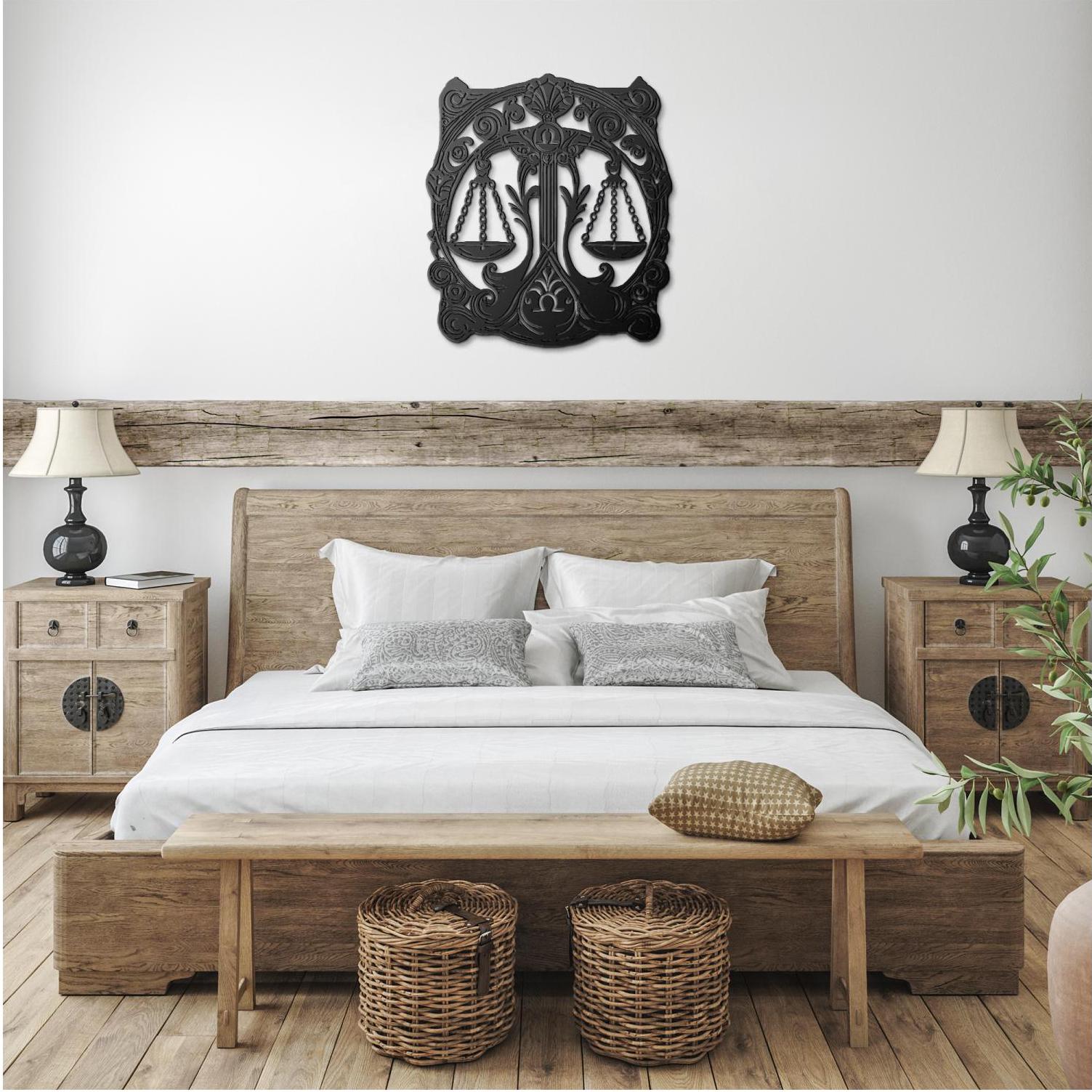 Libra Scales of Justice Metal Wall Art Zodiac Decor for Home & Office ...