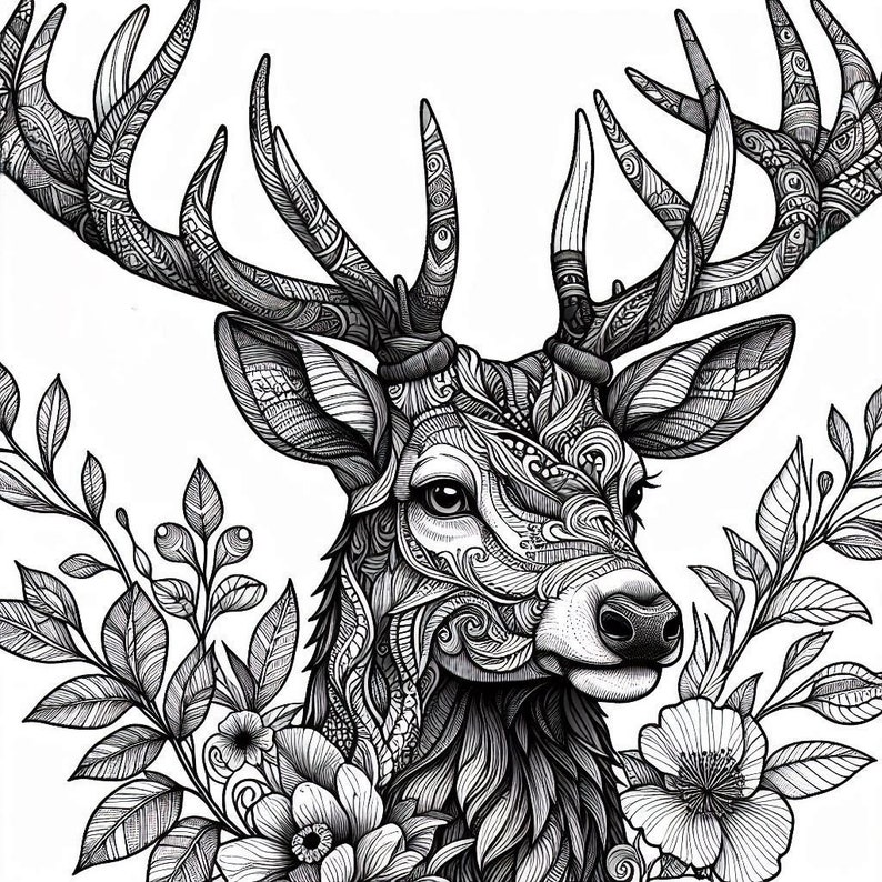 Coloring Pages - Enchanting Animals (for Adults and Children / Kids ...