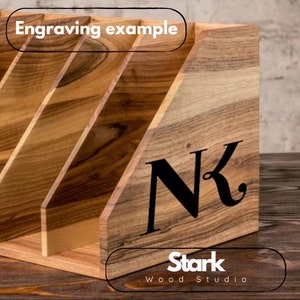 Wooden Folder Stand - Office Folder Storage, Handmade Document Holder ...