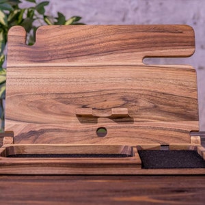 Handmade Walnut Gift & Charging Station, Custom Natural Wood Gift ...