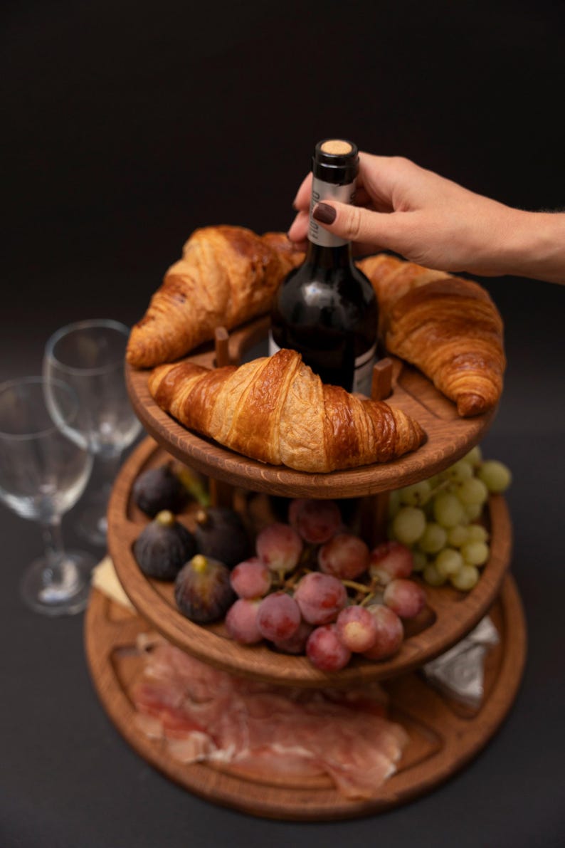 Handcrafted Wine Table With Built-in Wine Holder and Serving Tray ...