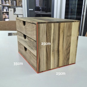Large Wooden 3-drawer Storage Box, Custom Desk Organizer for Home ...