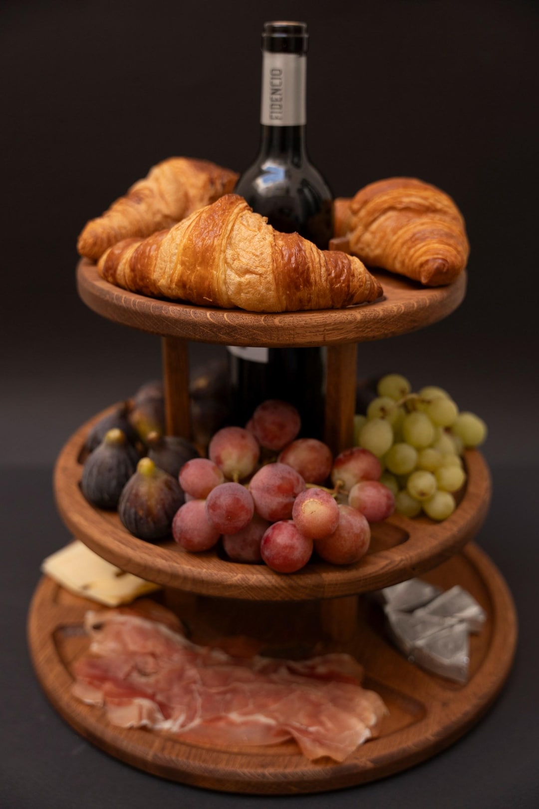 Handcrafted Wine Table With Built-in Wine Holder and Serving Tray ...