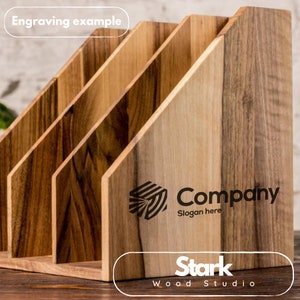 Wooden Document Holder, Office Paper Organizer – Business Gift and Desk ...