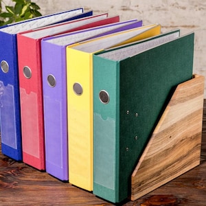 Wooden Folder Stand - Office Folder Storage, Handmade Document Holder ...
