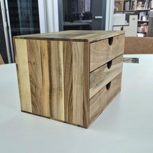 Large Wooden 3-drawer Storage Box, Custom Desk Organizer for Home ...