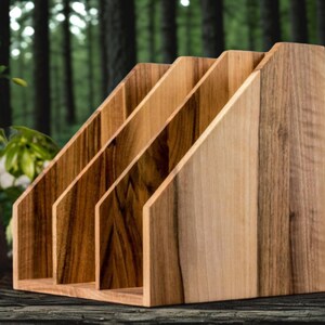 Desk Organizer & Document Rack – Wooden Office Solution for Books and ...