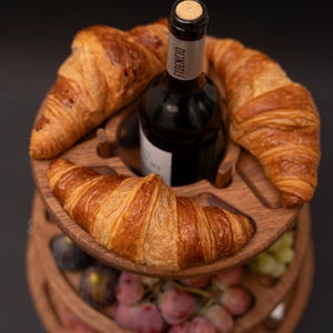 Handcrafted Wine Table With Built-in Wine Holder and Serving Tray ...