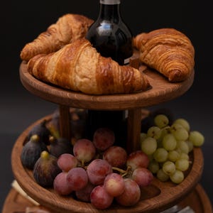 Handcrafted Wine Table With Built-in Wine Holder and Serving Tray ...