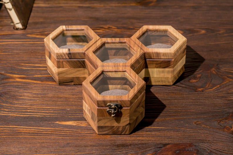 Honeycomb Wooden Watch Case, Watch Box for Men, Watch Storage Box ...