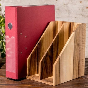 Desk Organizer & Document Rack – Wooden Office Solution for Books and ...