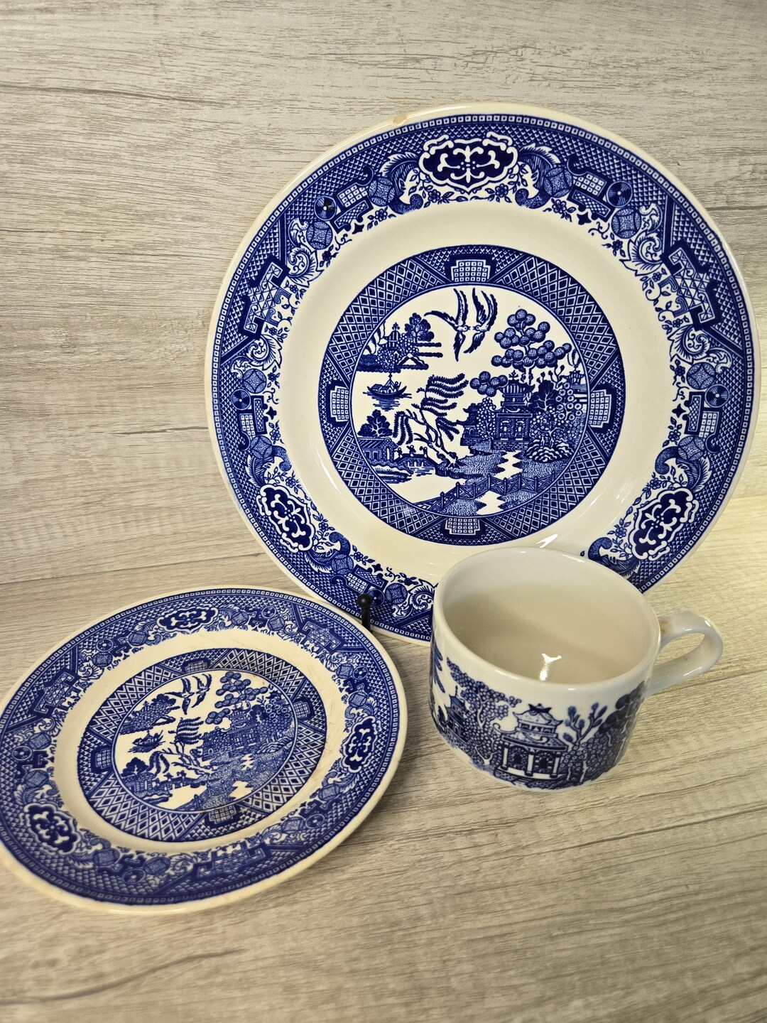 Vintage Royal Ironstone Willow Ware by Royal China Set - Etsy