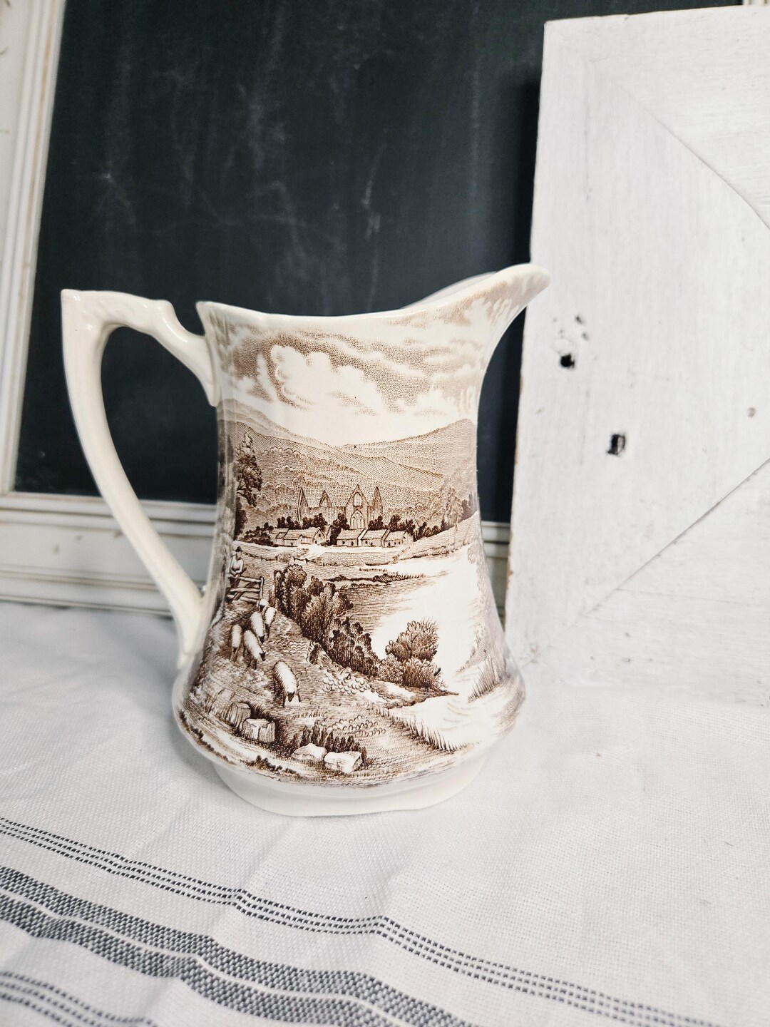 Vintage Alfred Meakin Ironstone Transferware Pitcher - Etsy